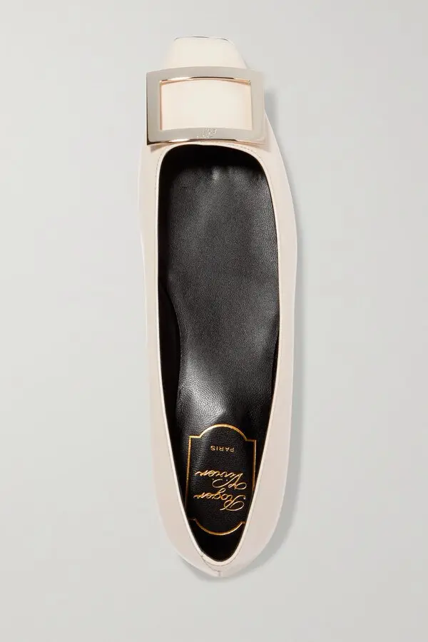 ROGER VIVIER Trompette Bellerine Ballet Flats - White
