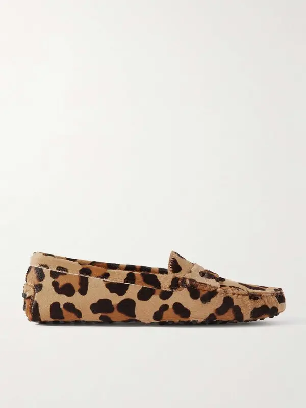 TOD'S Gommino Leopard-print Loafers