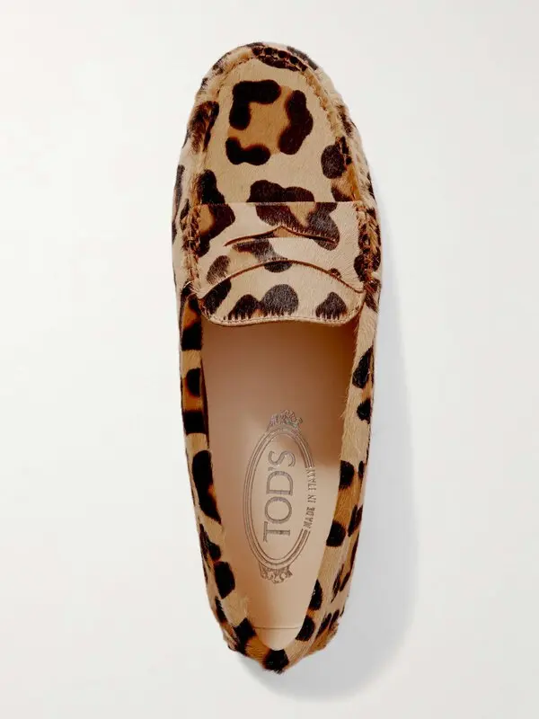 TOD'S Gommino Leopard-print Loafers