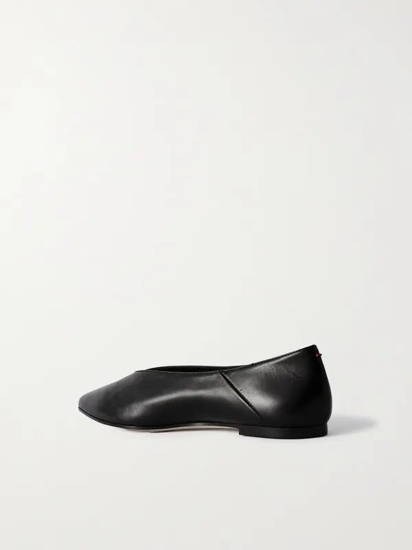 AeydĒ Moa Leather Point-toe Flats - Black