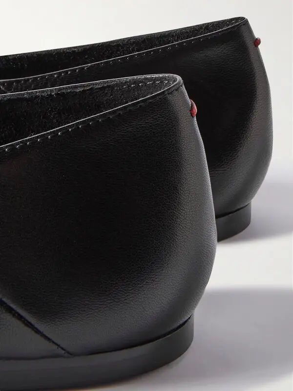 AeydĒ Moa Leather Point-toe Flats - Black