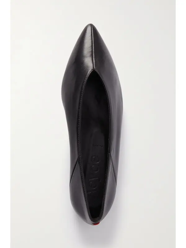 AeydĒ Moa Leather Point-toe Flats - Black