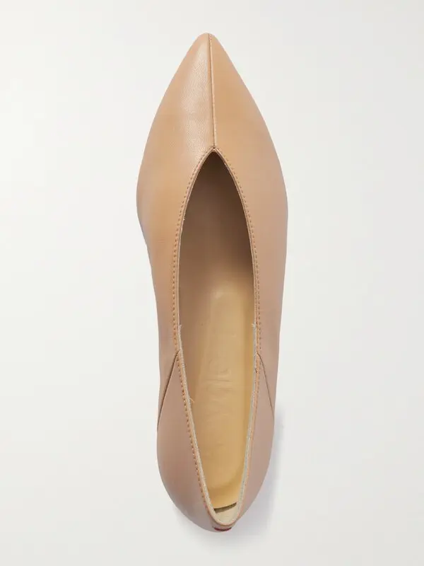 AeydĒ Moa Leather Point-toe Flats - Brown