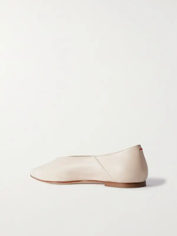 AeydĒ Moa Leather Point-toe Flats - Neutrals