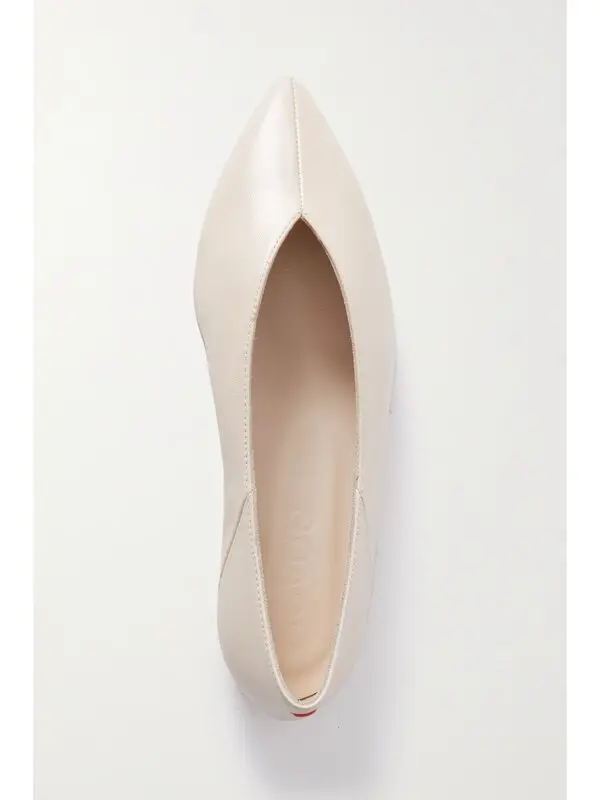 AeydĒ Moa Leather Point-toe Flats - Neutrals
