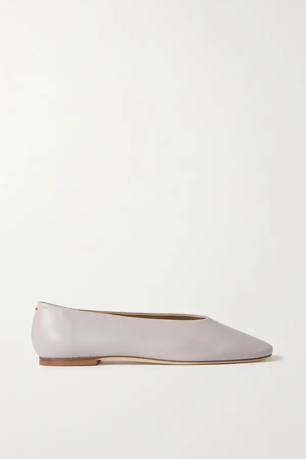 AeydĒ Kirsten Leather Ballerinas - Gray