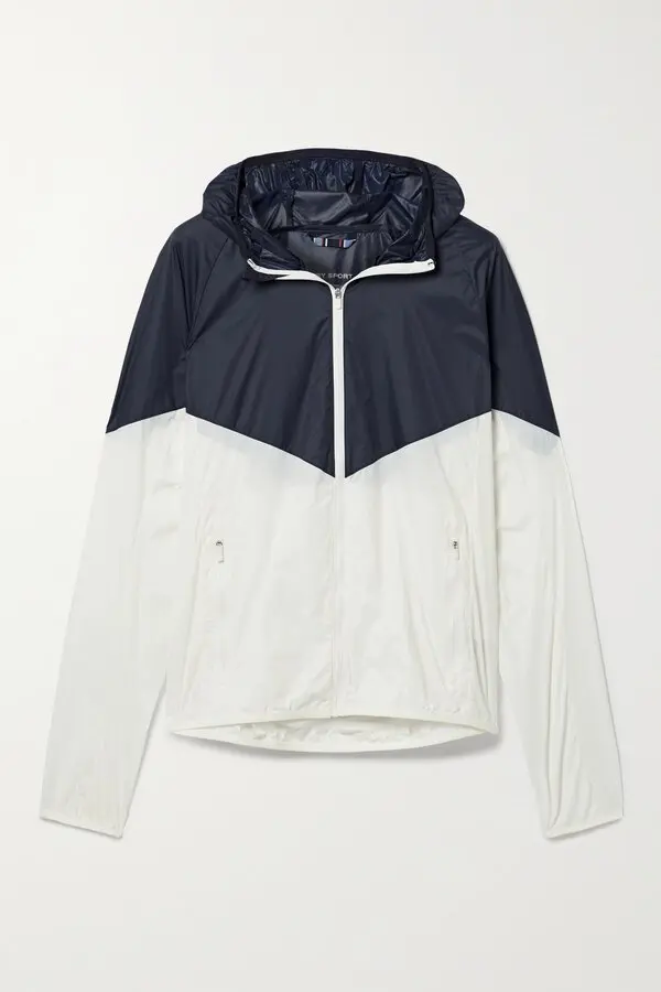 Tory Burch Hooded Color-block Shell Jacket