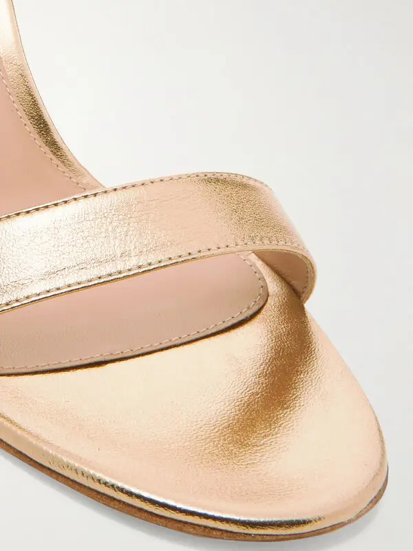 GIANVITO ROSSI Portofino 70 Leather Sandals - Gold
