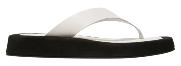 THE ROW - Ginza Leather And Suede Platform Flip Flops