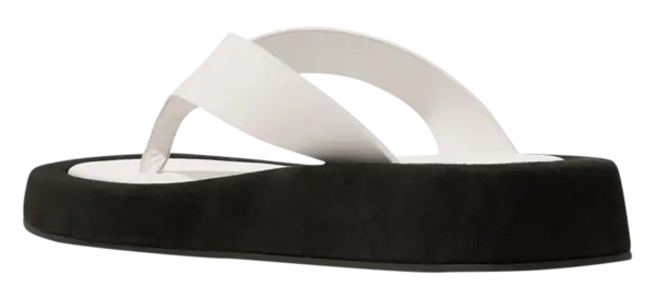 THE ROW - Ginza Leather And Suede Platform Flip Flops