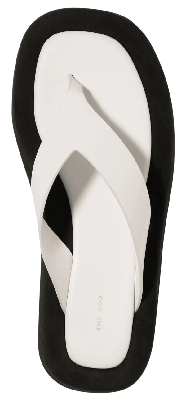 THE ROW - Ginza Leather And Suede Platform Flip Flops