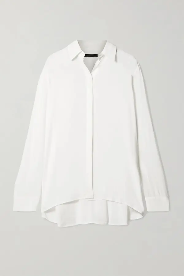 THE ROW Carla Pleated Chiffon Blouse