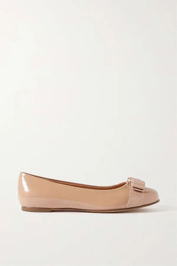 FERRAGAMO Varina Bow-embellished Ballet Flats