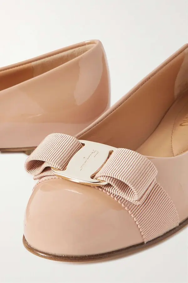 FERRAGAMO Varina Bow-embellished Ballet Flats