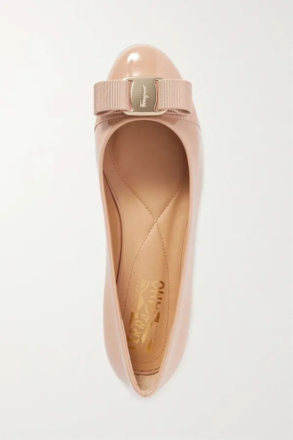 FERRAGAMO Varina Bow-embellished Ballet Flats