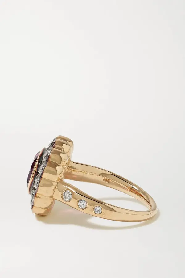 MARLO LAZ Alexandra 14-karat Tourmaline And Diamond Ring