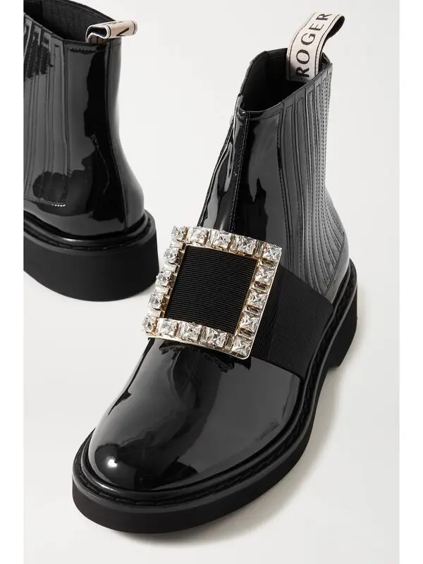 ROGER VIVIER Viv Ranger Crystal-embellished Chelsea Boots