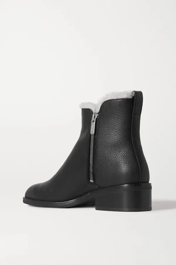 3.1 Phillip Lim Alexa Shearling-lined Textured-leather Ankle Boots