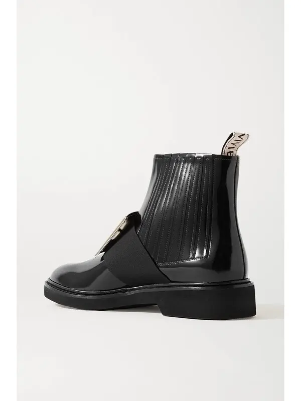 ROGER VIVIER Viv Ranger Patent-leather Chelsea Boots