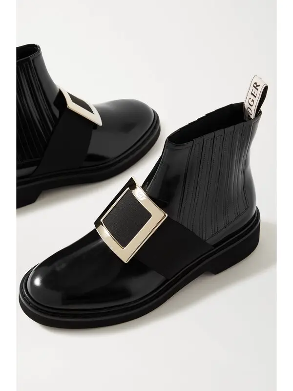 ROGER VIVIER Viv Ranger Patent-leather Chelsea Boots