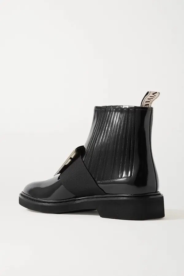 ROGER VIVIER Viv Ranger Patent-leather Chelsea Boots