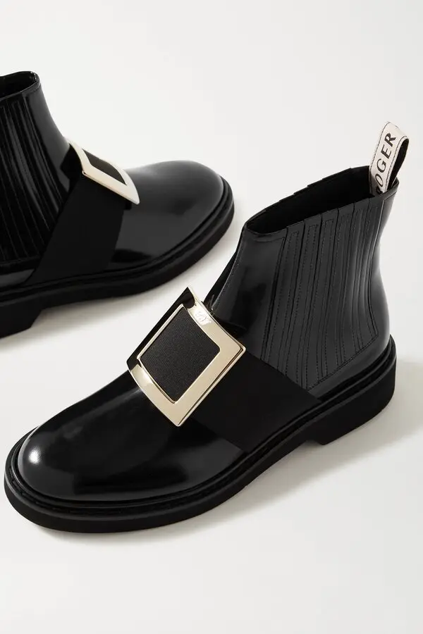 ROGER VIVIER Viv Ranger Patent-leather Chelsea Boots