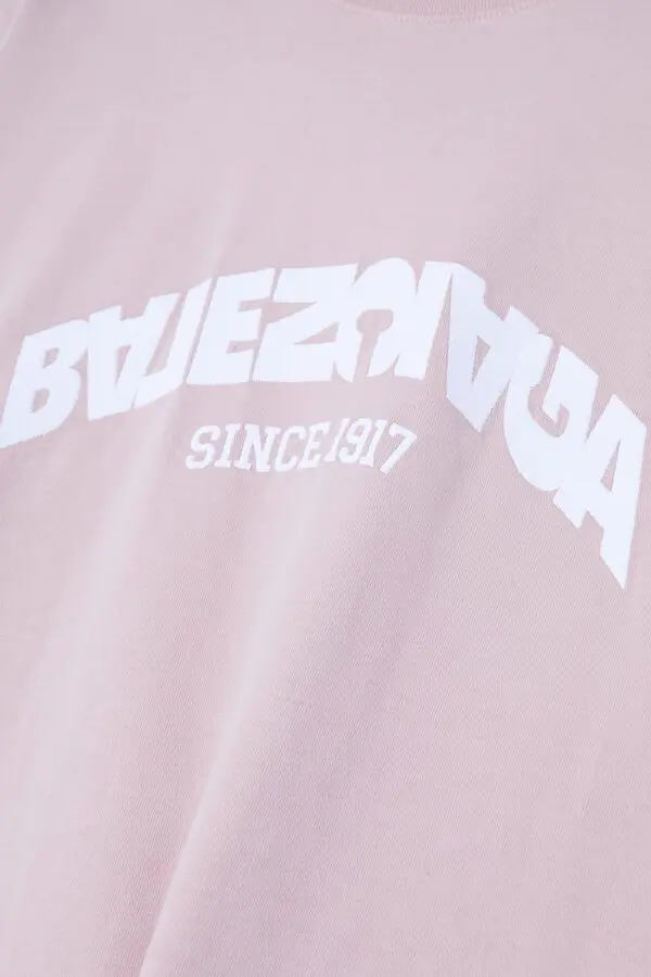 Balenciaga Printed Cotton-jersey T-shirt - Pink