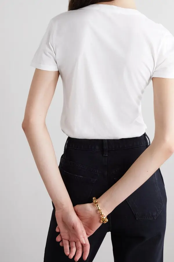 NILI LOTAN Carol Cotton-jersey T-shirt - White