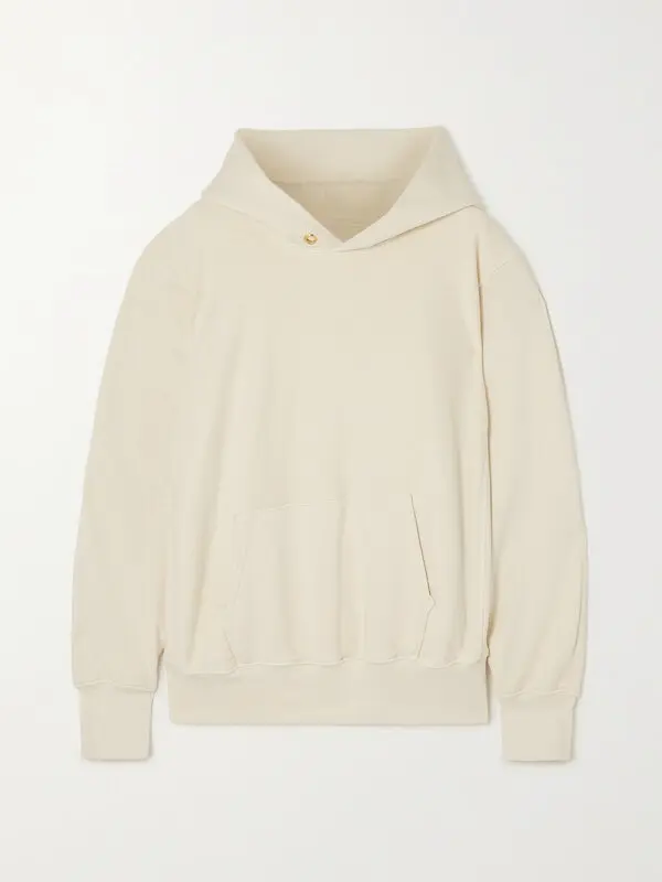 LES TIEN Cotton-jersey Hoodie - Neutrals