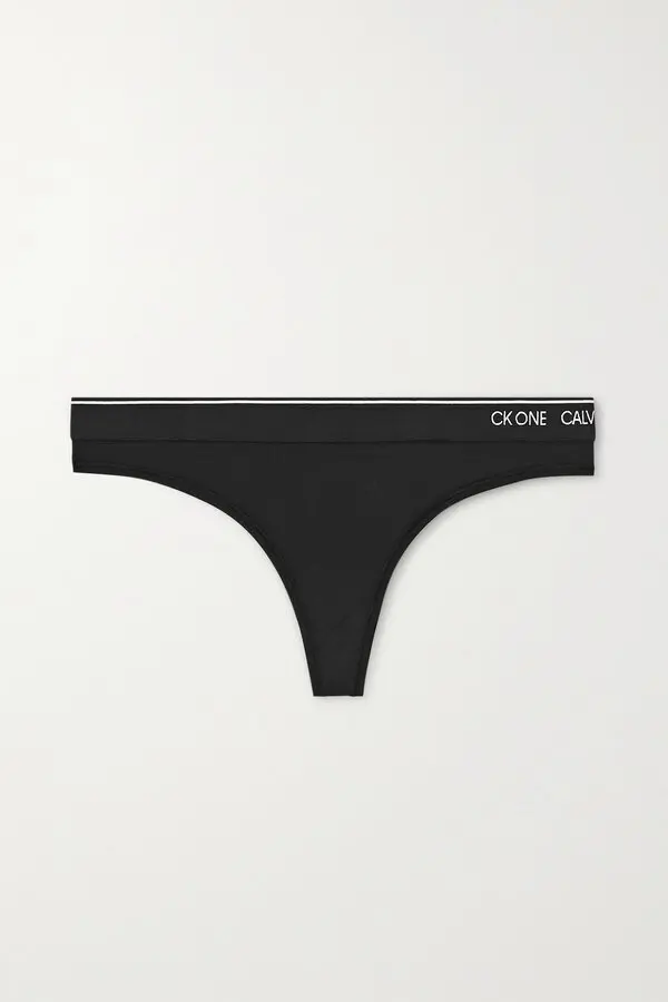 Calvin Klein One Stretch-jersey Thong - Black
