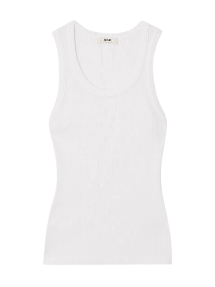 AGOLDE Poppy Ribbed Tank - White