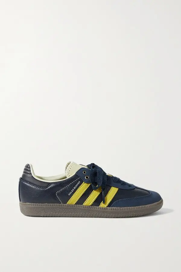Adidas Wales Bonner Samba Nubuck-Trimmed Leather Sneakers - Blue |  Editorialist