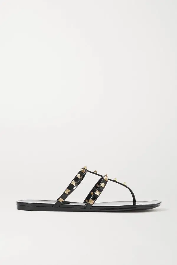 Valentino Garavani Rockstud Rubber Sandals - Black