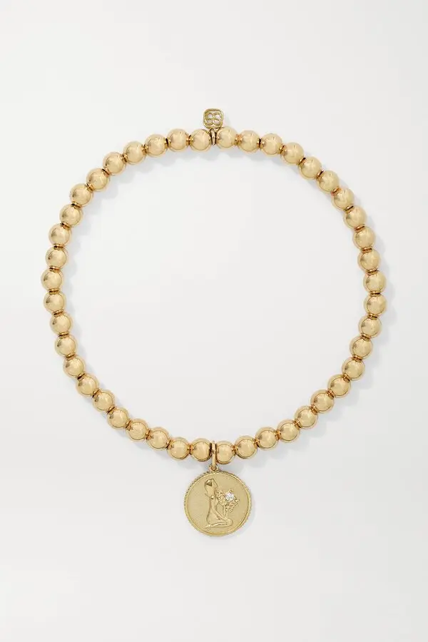SYDNEY EVAN Virgo Diamond Charm Bracelet - Gold