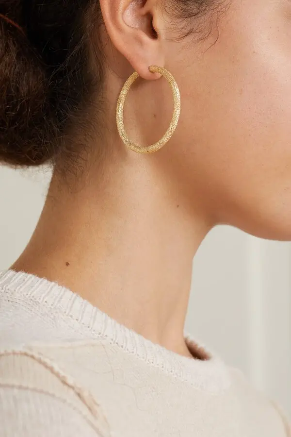 Carolina Bucci Florentine Finish Large Hoop Earrings