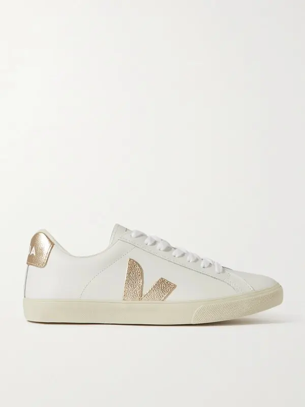 VEJA Net Sustain Esplar Metallic-trimmed Leather Sneakers