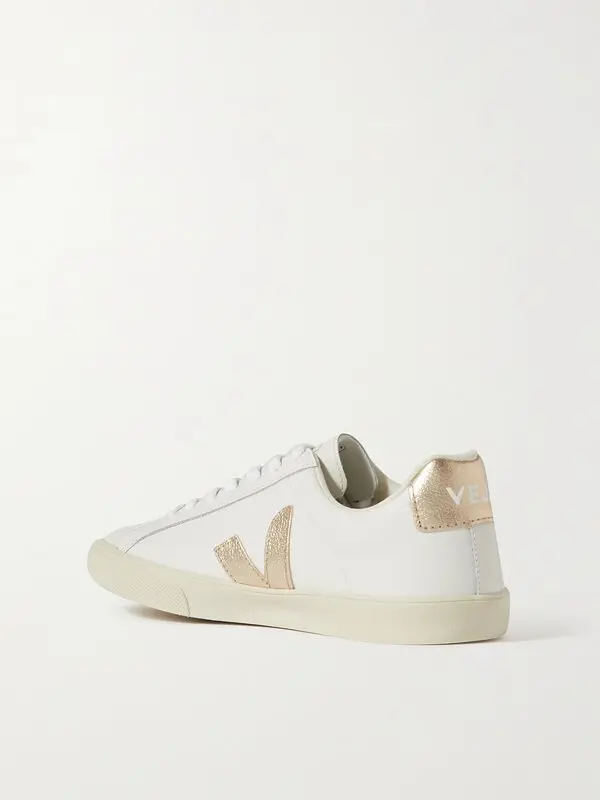 VEJA Net Sustain Esplar Metallic-trimmed Leather Sneakers