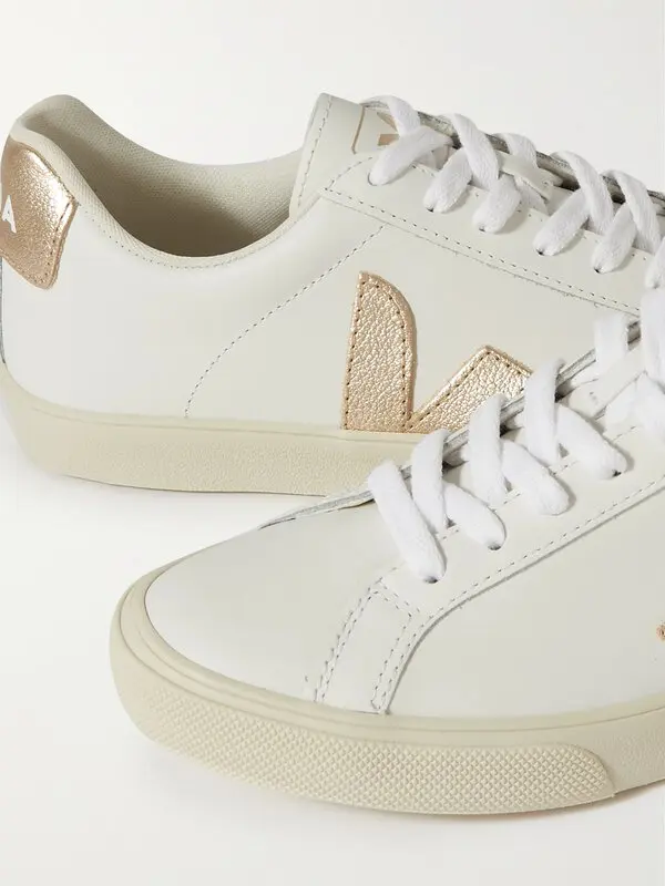 VEJA Net Sustain Esplar Metallic-trimmed Leather Sneakers