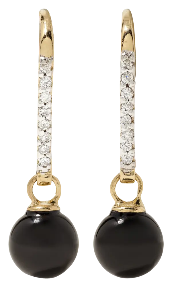 Mateo 14-karat Onyx And Diamond Dangle Earrings