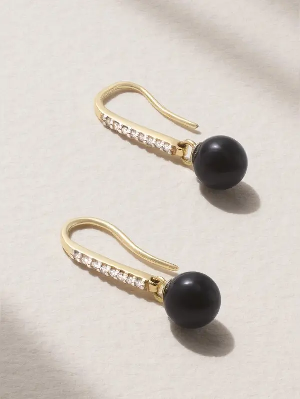 Mateo 14-karat Onyx And Diamond Dangle Earrings