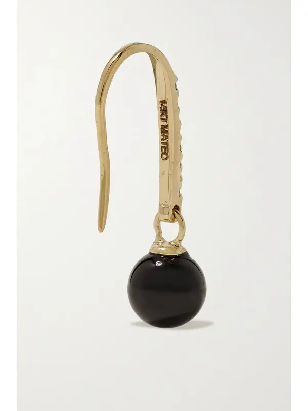 Mateo 14-karat Onyx And Diamond Dangle Earrings