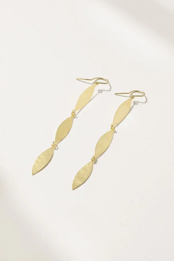 JENNIFER MEYER Hammered 18-karat Drop Earrings - Gold