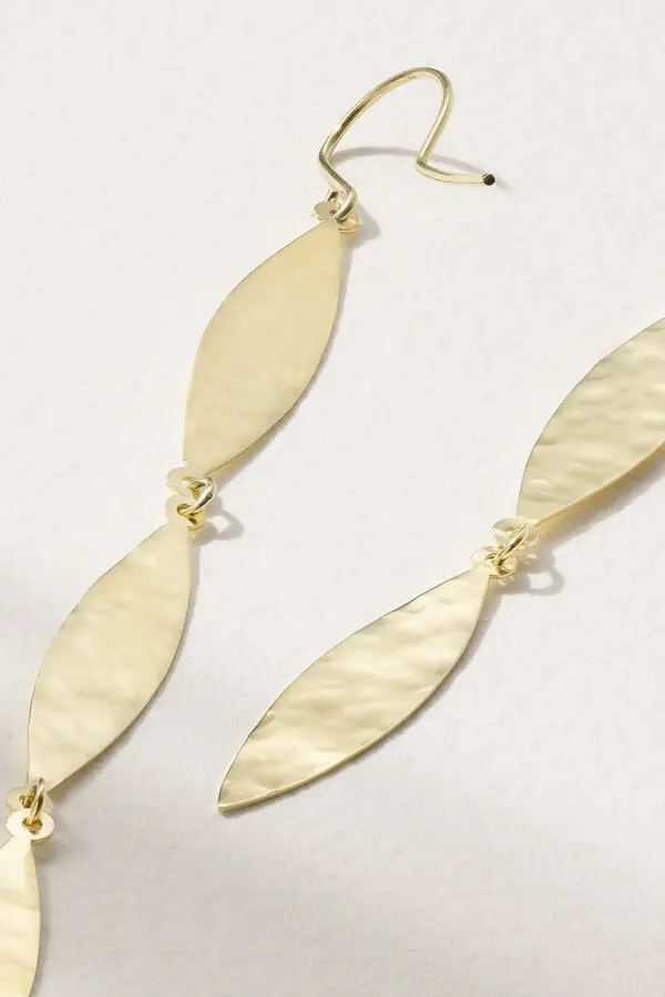 JENNIFER MEYER Hammered 18-karat Drop Earrings