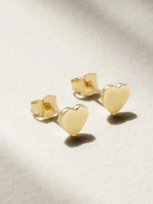 JENNIFER MEYER Heart 18-karat Stud Earrings - Gold