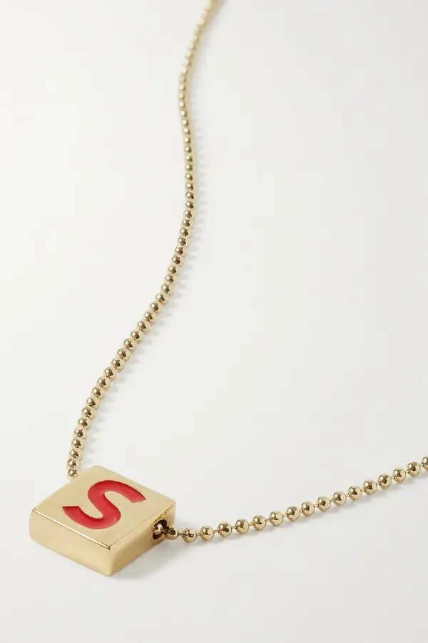 ROXANNE ASSOULIN Initial -plated And Enamel Necklace - Red