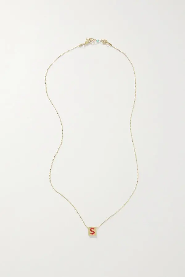 ROXANNE ASSOULIN Initial -plated And Enamel Necklace - Red