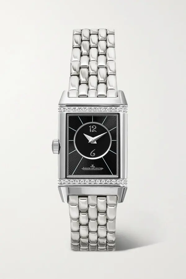 JAEGER-LECOULTRE Reverso Classic Duetto Small Hand-wound 34.2mm X 21mm Stainless Steel And Diamond Watch