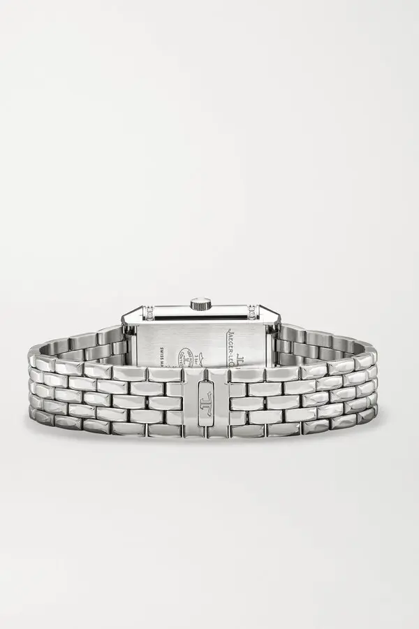 JAEGER-LECOULTRE Reverso Classic Duetto Small Hand-wound 34.2mm X 21mm Stainless Steel And Diamond Watch