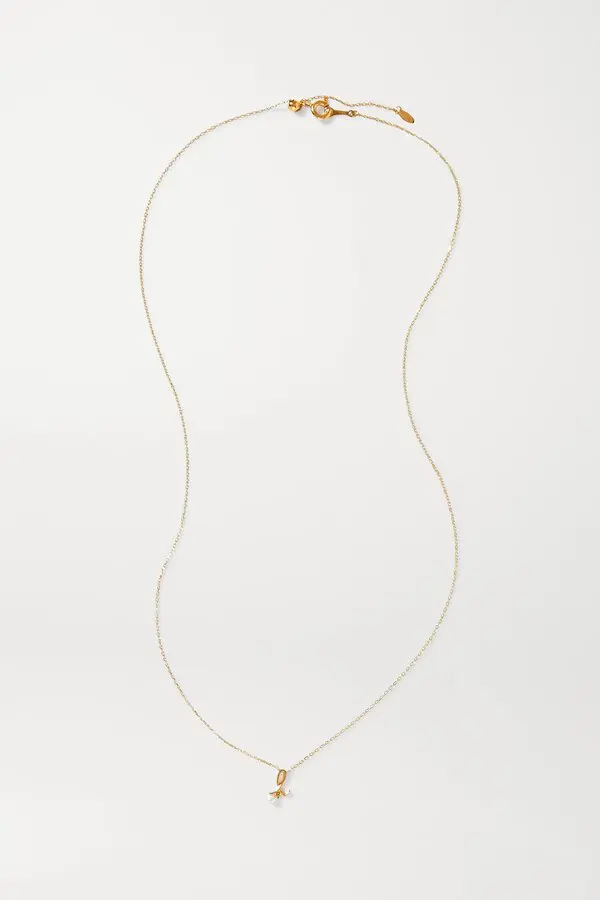 PERSEE Initial 18-karat Diamond Necklace