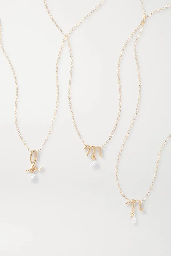 PERSEE Initial 18-karat Diamond Necklace